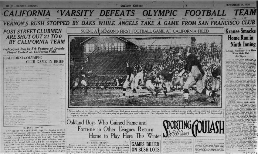 Cal’s Wonder Team Centennial: Game One – California vs. The Olympic ...